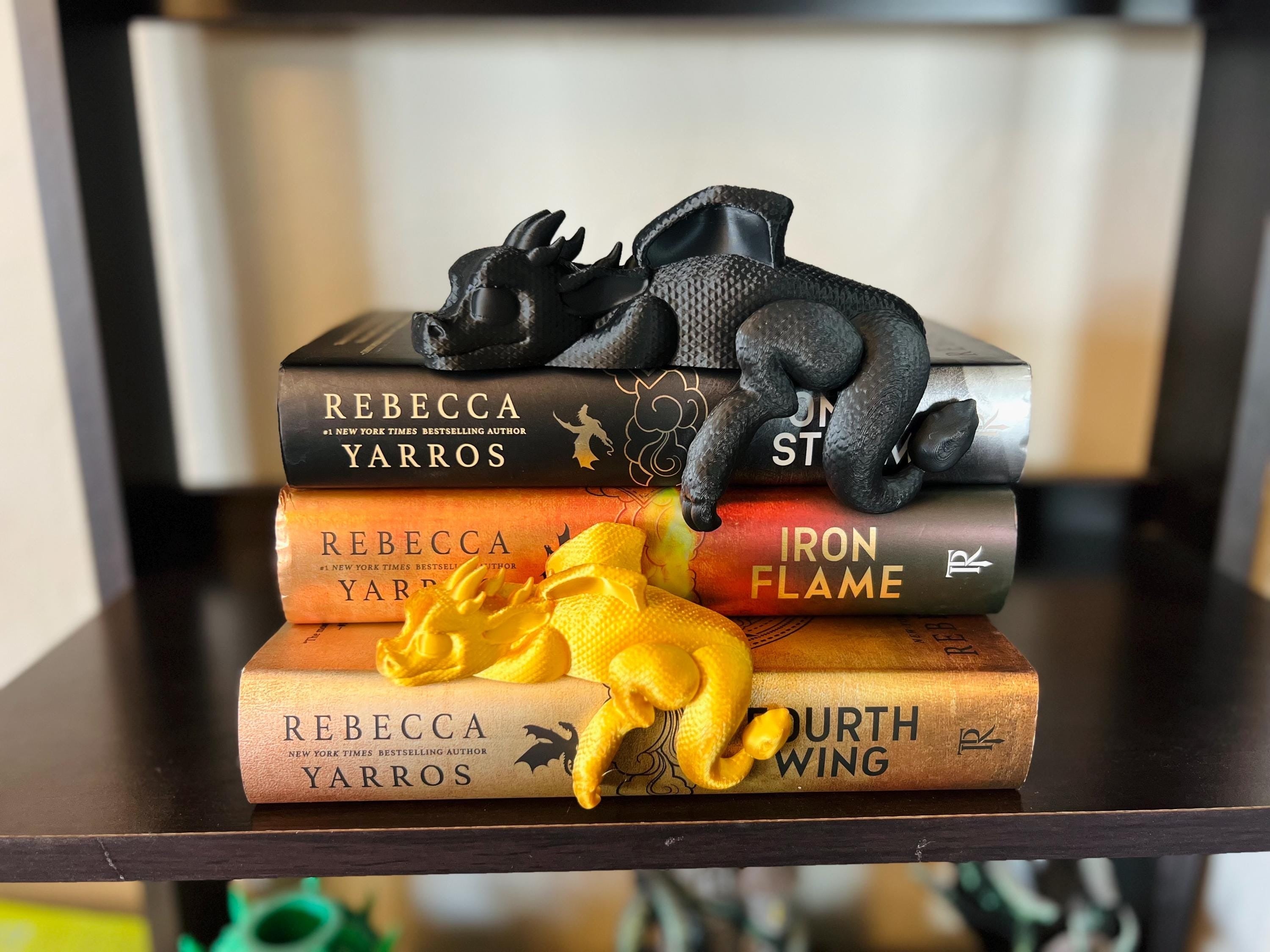 Sleeping Bookshelf Dragon, Adorable 3D Printed Dragon Decor, Fantasy S ...